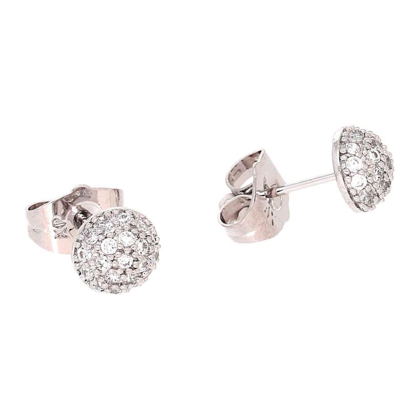 KOLCZYKI PLATYNOWANE 7 MM BRYLANTOWE PINEZKI XUPING 84185 - Xuping Jewelry